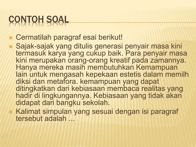 Menentukan isi kutipan esai | PPT