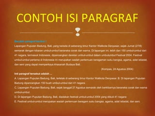 Menentukan isi paragraf. destinyo | PPT