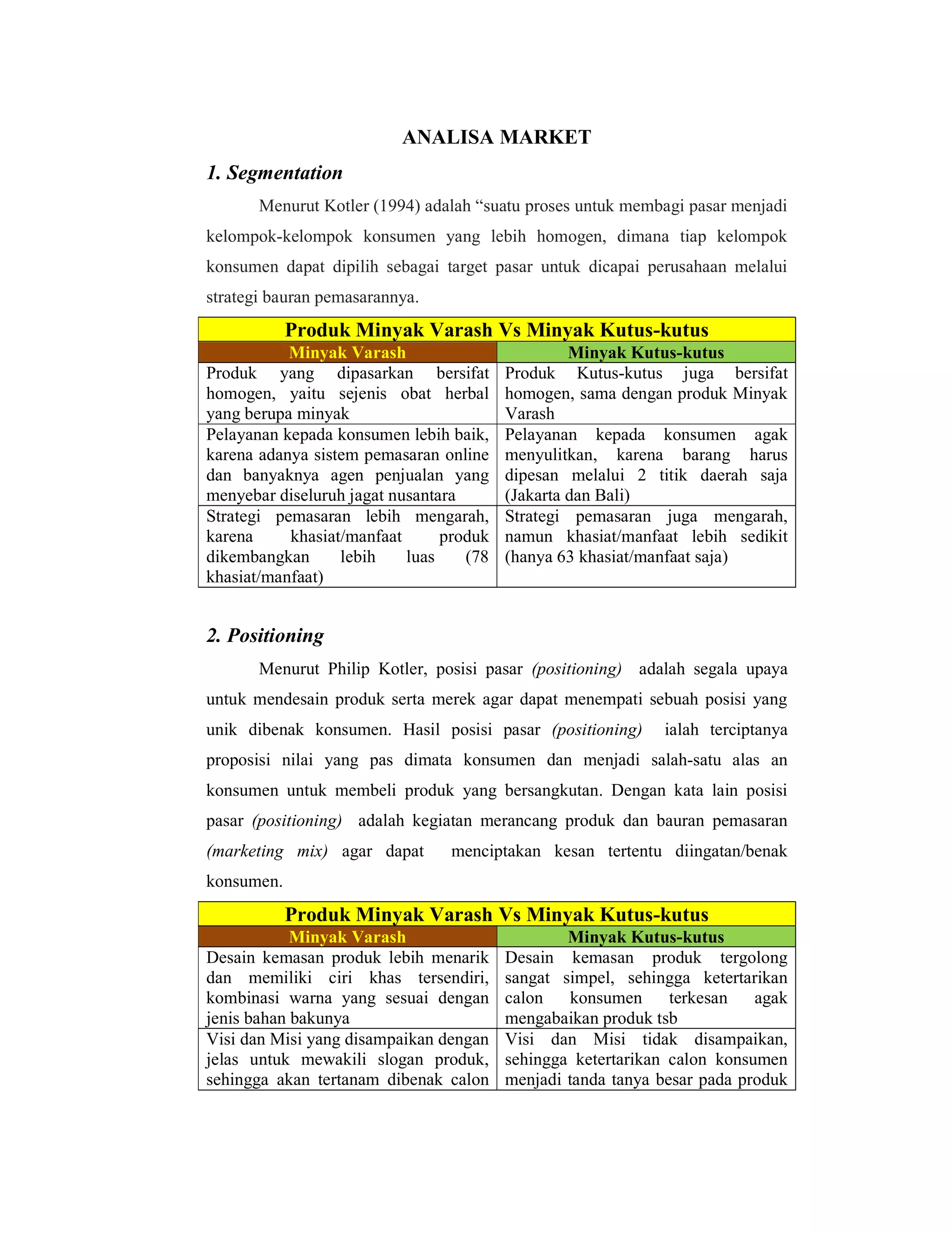Menentukan market segmentation, positioning and targeting (1) | PDF