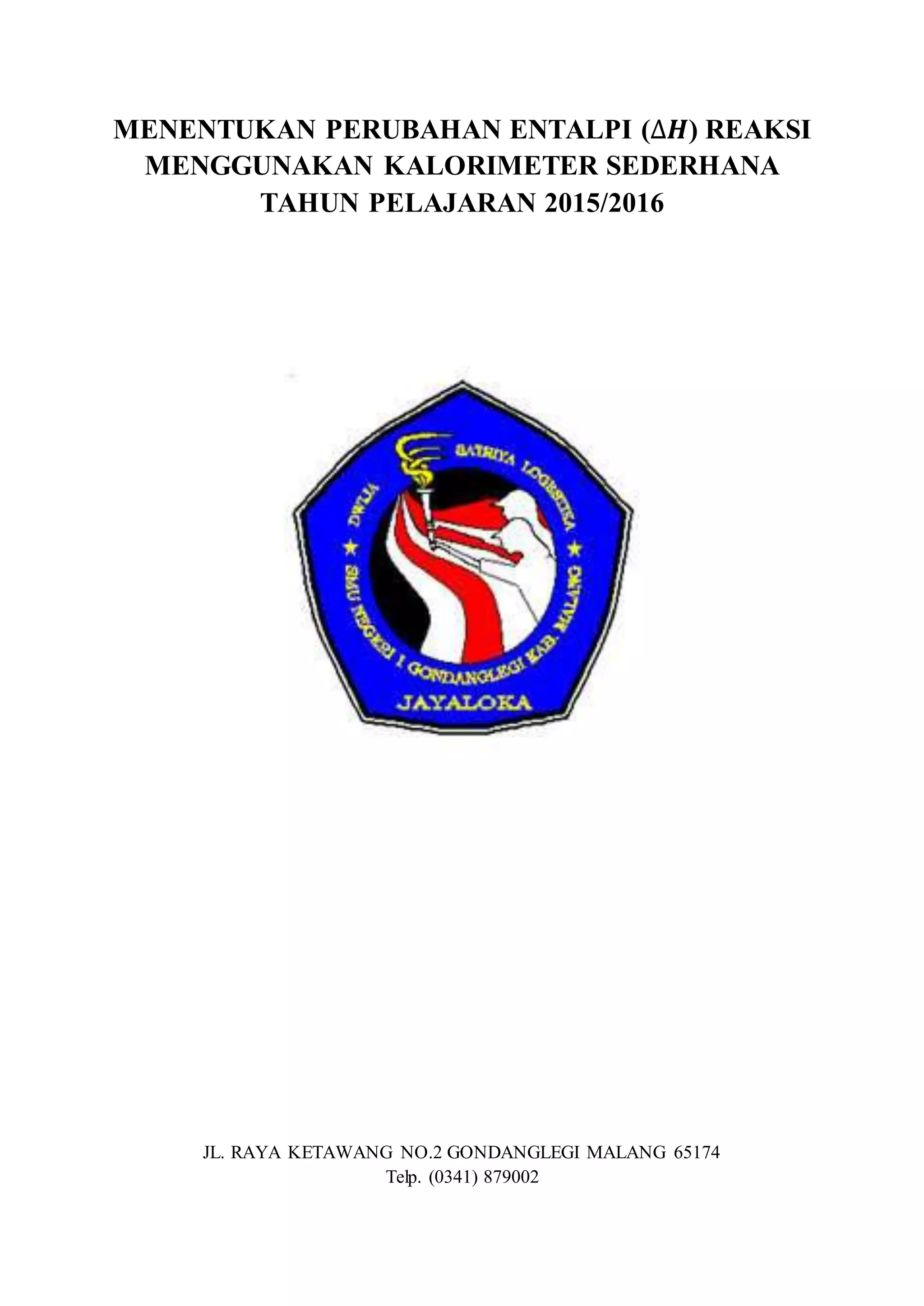 Menentukan perubahan entalpi | DOCX