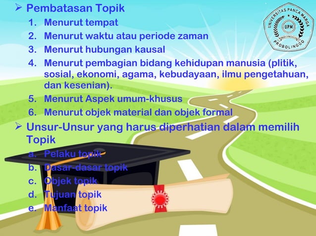 Menentukan tema, topik dan judul | PPT