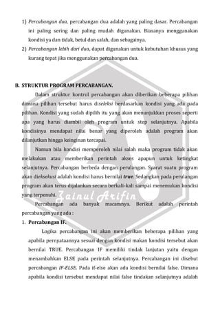 Menerapkan struktur kontrol percabangan dalam bahasa pemrograman | PDF