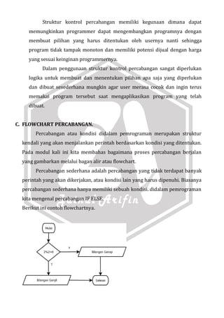 Menerapkan struktur kontrol percabangan dalam bahasa pemrograman | PDF