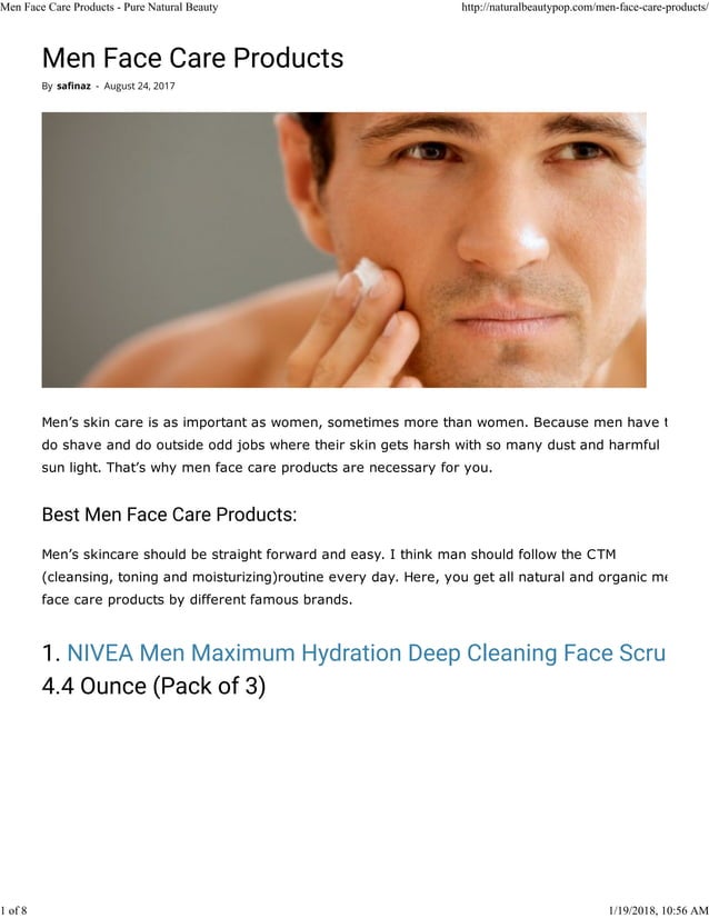 Men Face Care Products | PDF | Skin and Dermatology | Diseases and ...