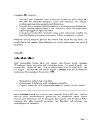 Mengadopsi Sistem Manajemen Mutu ISO | PDF