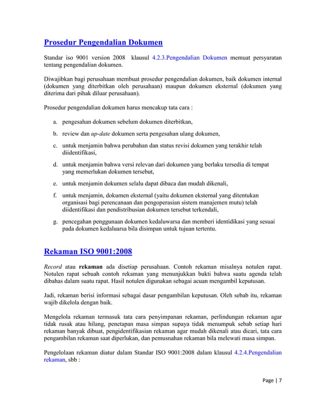 Mengadopsi Sistem Manajemen Mutu ISO | PDF