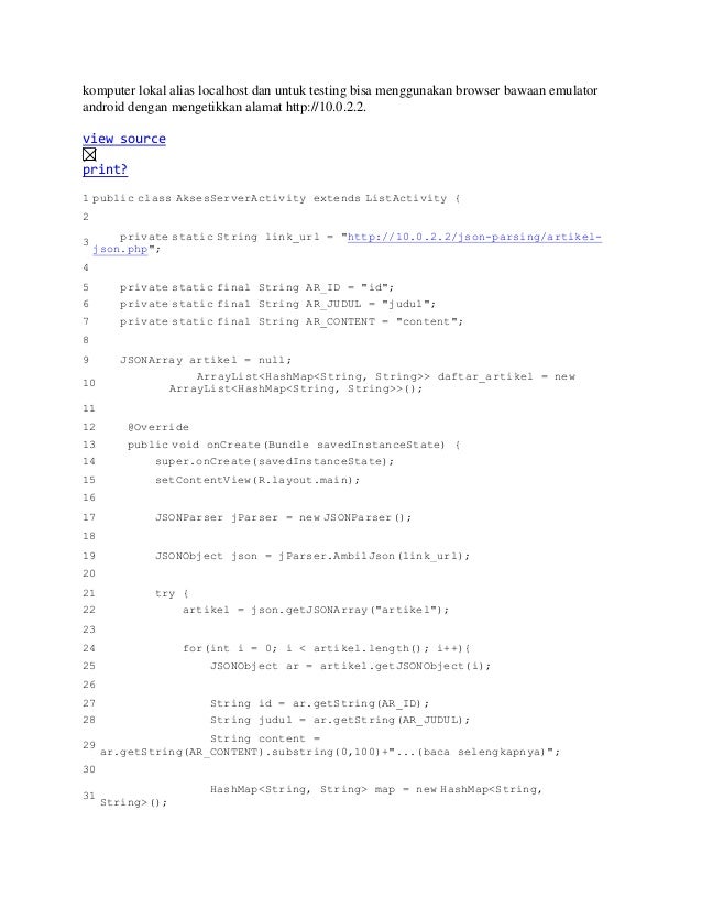 Mengakses Data Dari Database My Sql Di Listview Dengan Json