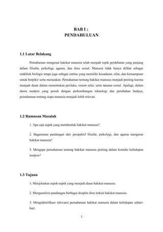 analisis hakikat manusia dalam perspektif islam | DOCX