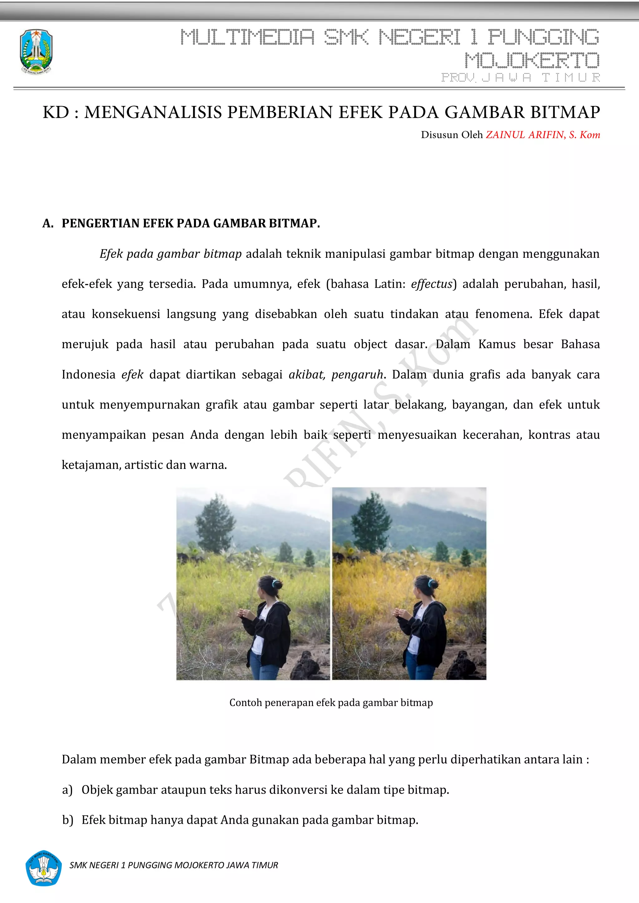 KD : Menganalisis pemberian efek pada gambar bitmap | PDF