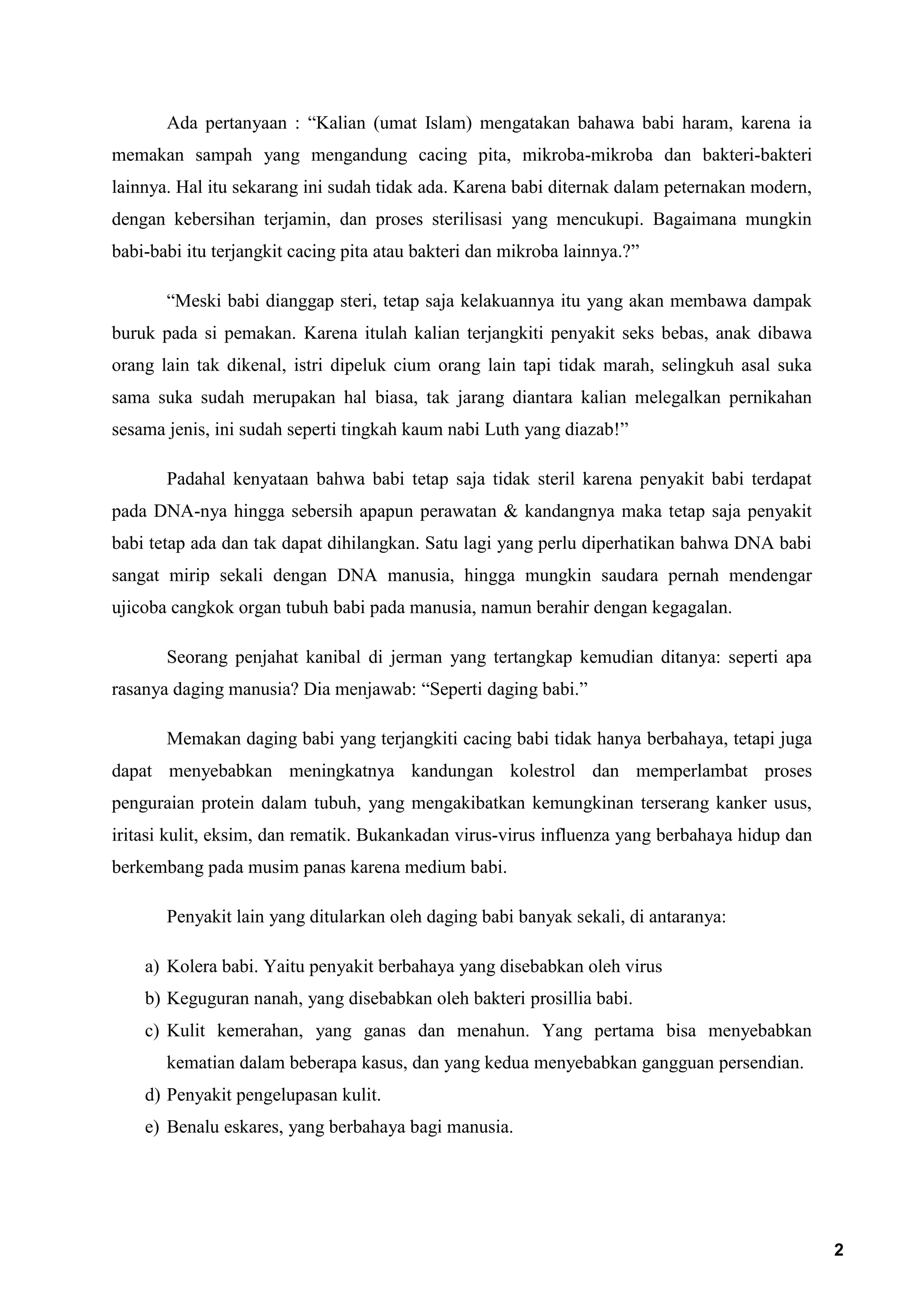 Mengapa babi haram dikonsumsi | PDF