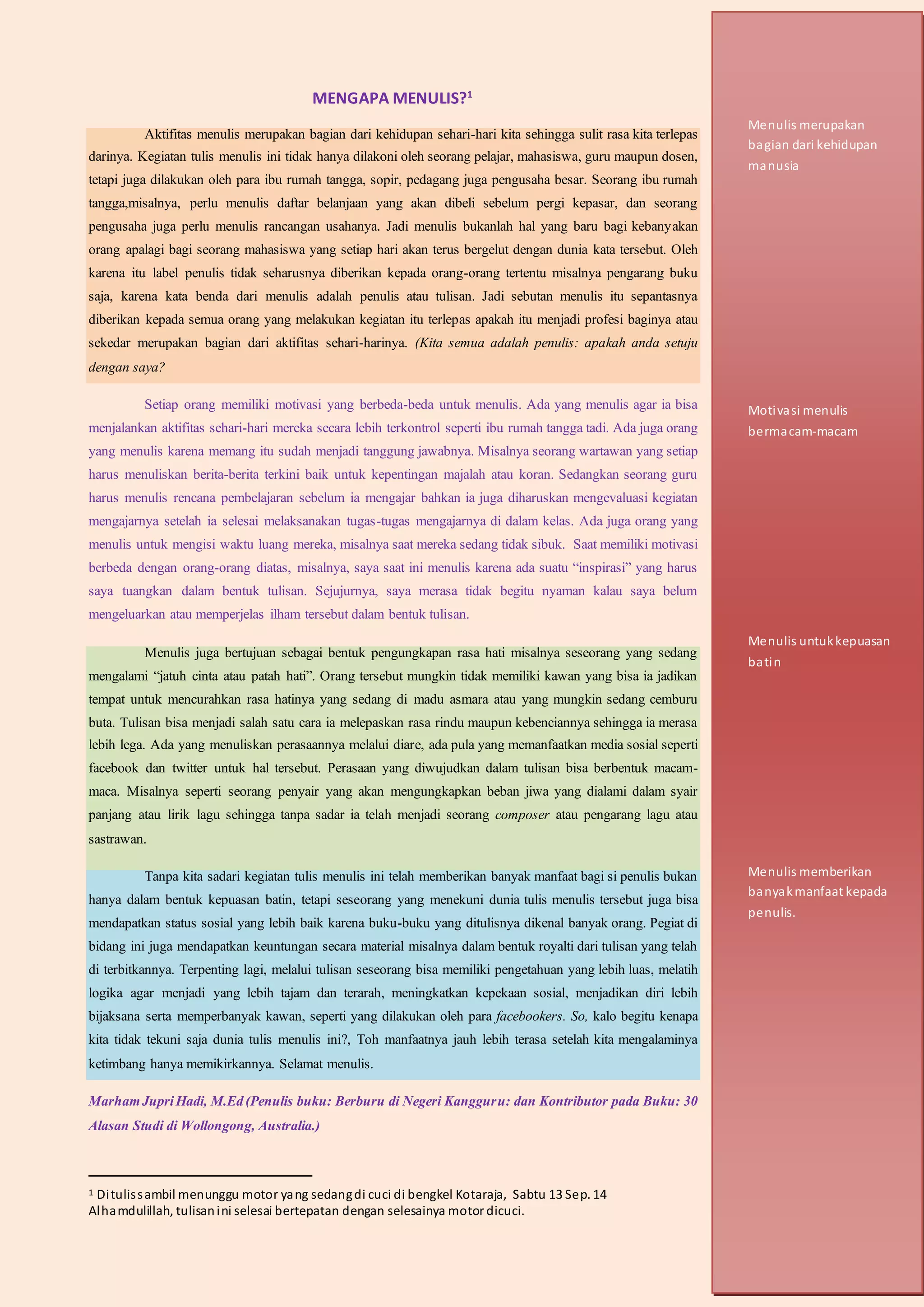 Mengapa menulis | DOCX