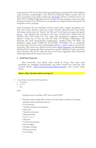 Mengapa microsoft perlu menciptakan bahasa c# | DOCX