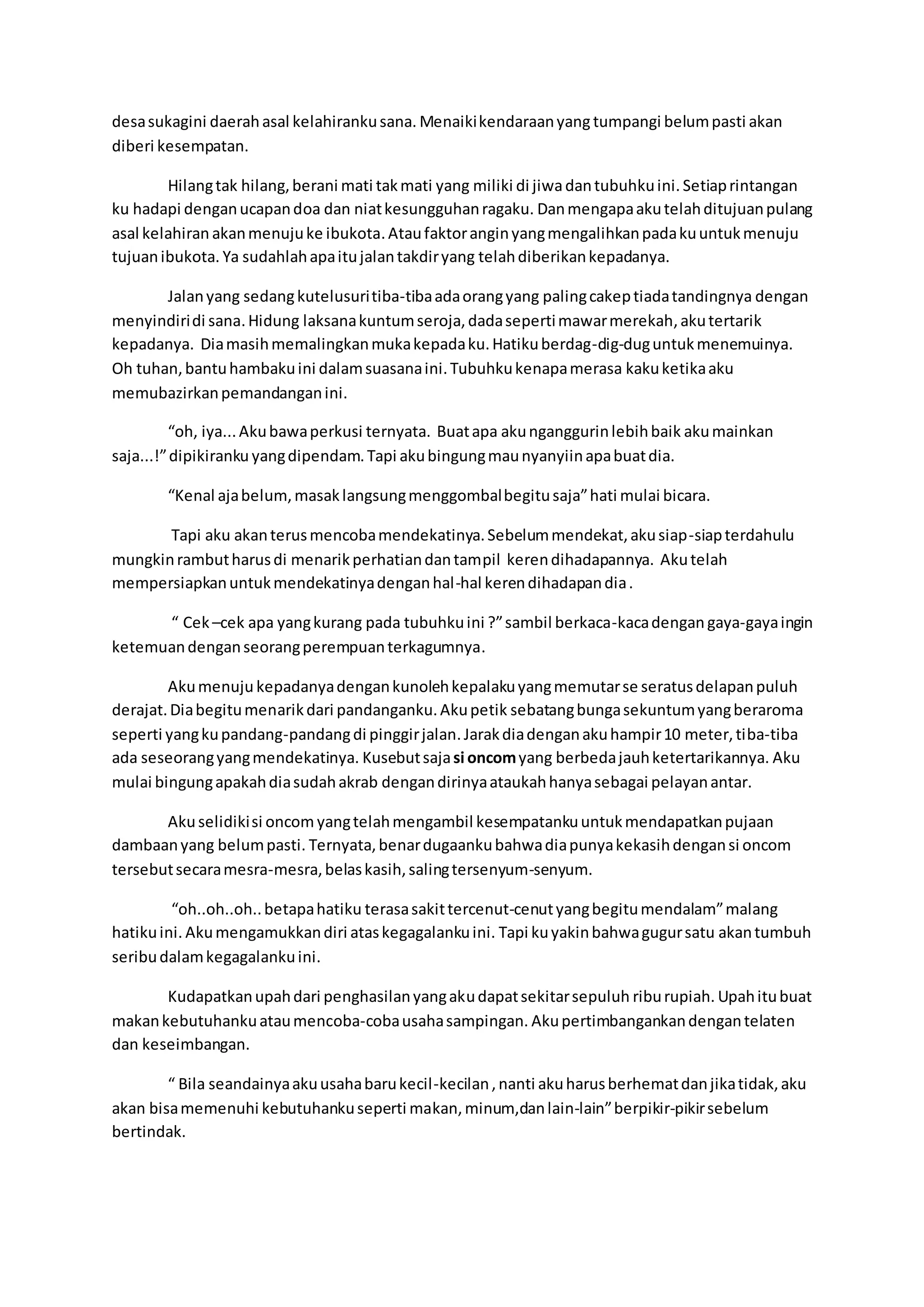 Karangan cerpen sendiri | DOCX