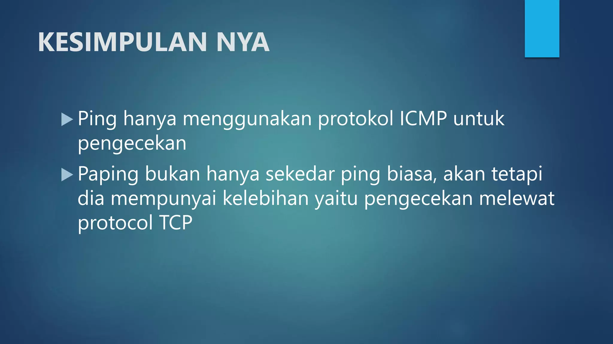 Mengecek koneksi ip dan port menggunakan protocol tcp | PDF