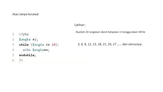 Mengetahui macam macam perulangan pada php | PPTX