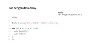 Mengetahui macam macam perulangan pada php | PPTX
