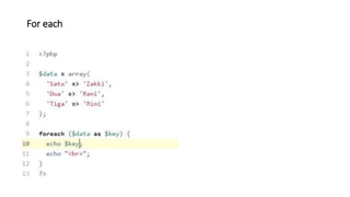 Mengetahui macam macam perulangan pada php | PPTX