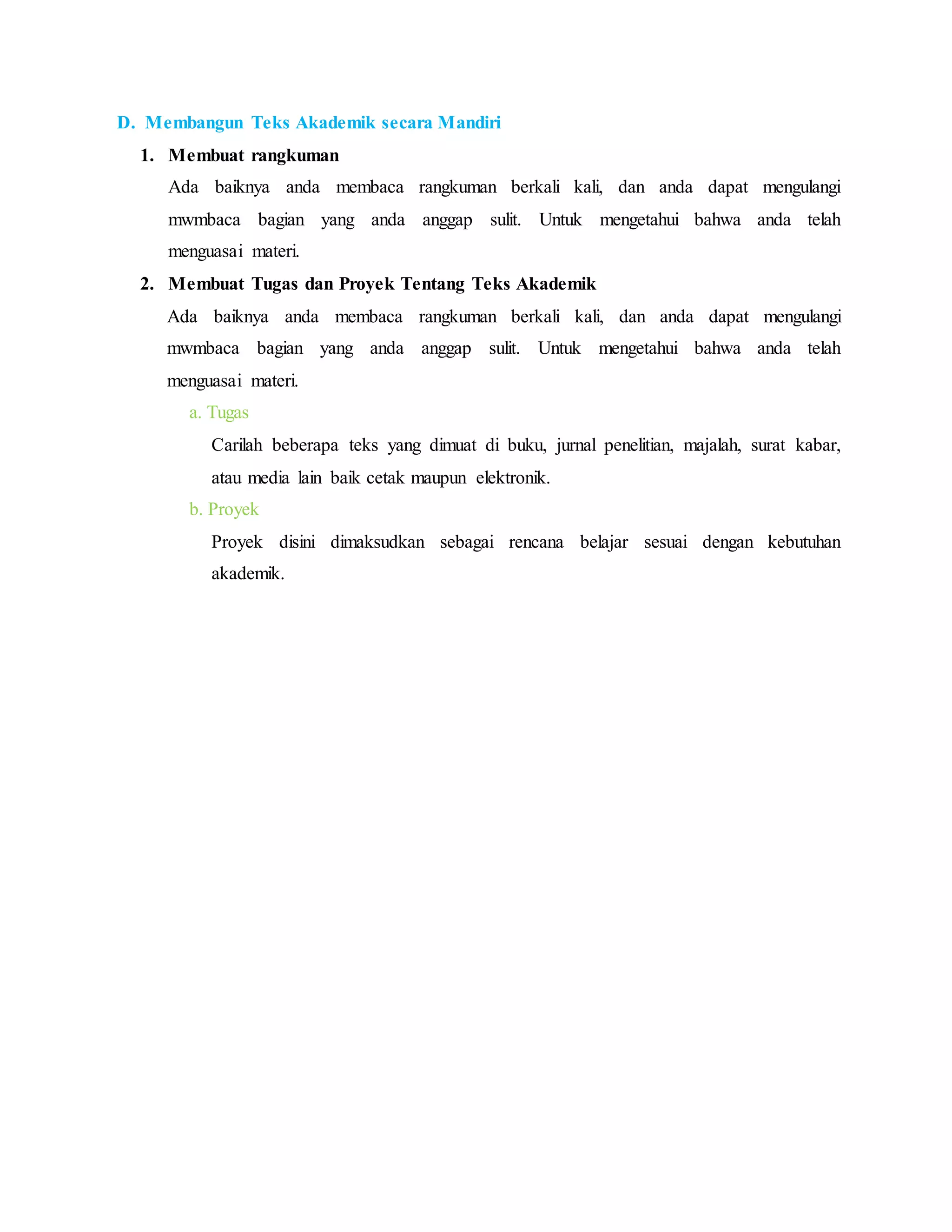 Mengeksplorasi teks akademik dalam genre makro | DOCX