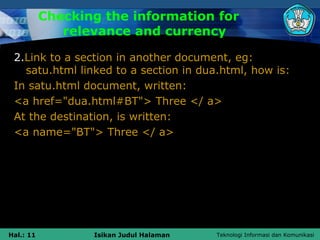 Mengelola isi halaman web1 eng | PPT | Web Design and HTML | Internet