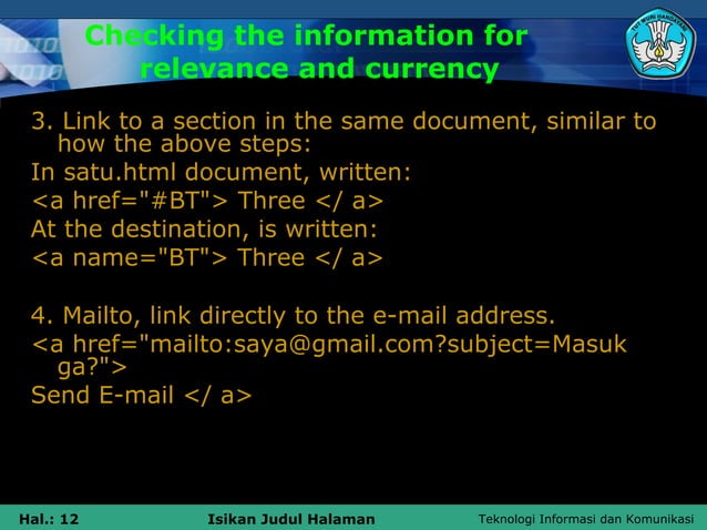 Mengelola isi halaman web1 eng | PPT | Web Design and HTML | Internet