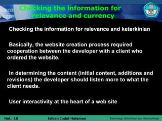 Mengelola isi halaman web1 eng | PPT | Web Design and HTML | Internet