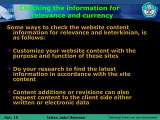 Mengelola isi halaman web1 eng | PPT | Web Design and HTML | Internet