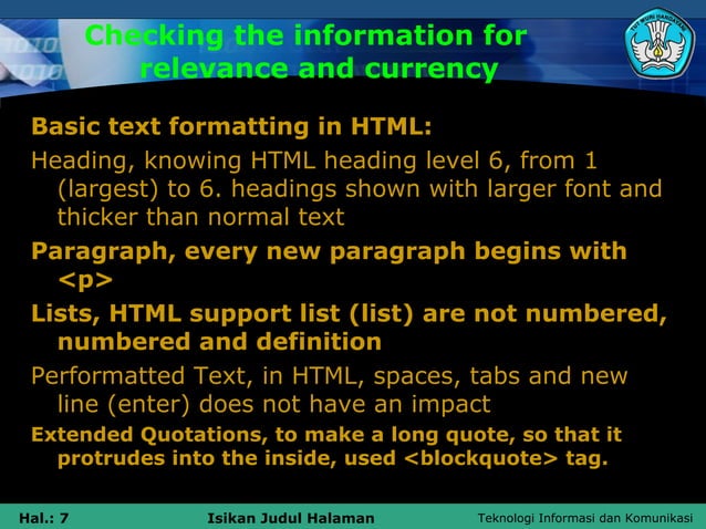 Mengelola isi halaman web1 eng | PPT | Web Design and HTML | Internet