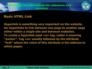Mengelola isi halaman web1 eng | PPT | Web Design and HTML | Internet