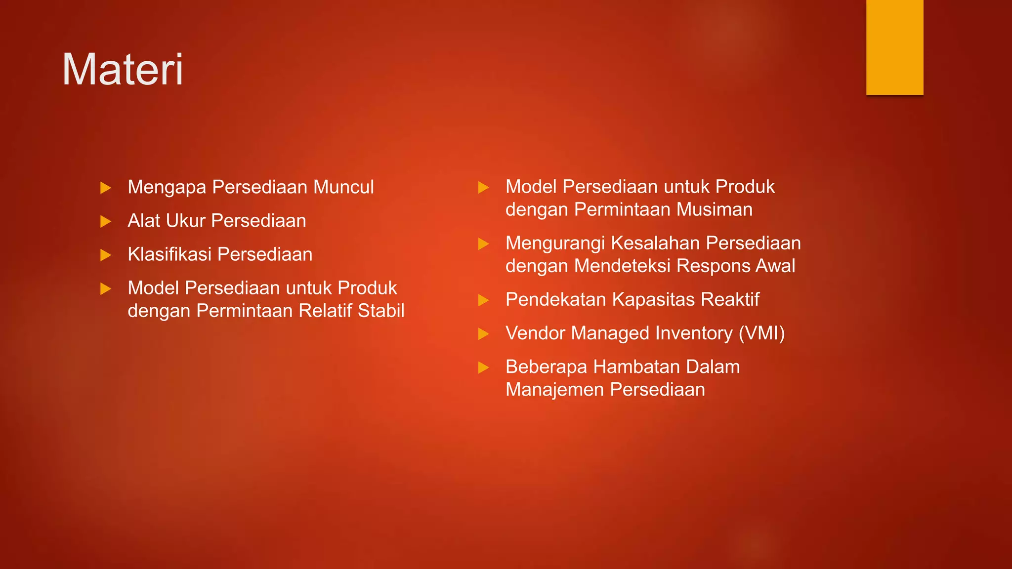 Mengelola persediaan pada supply chain | PPTX