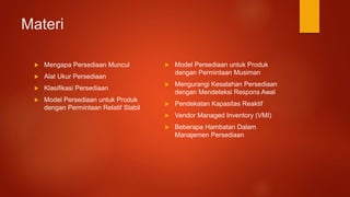 Mengelola persediaan pada supply chain | PPTX
