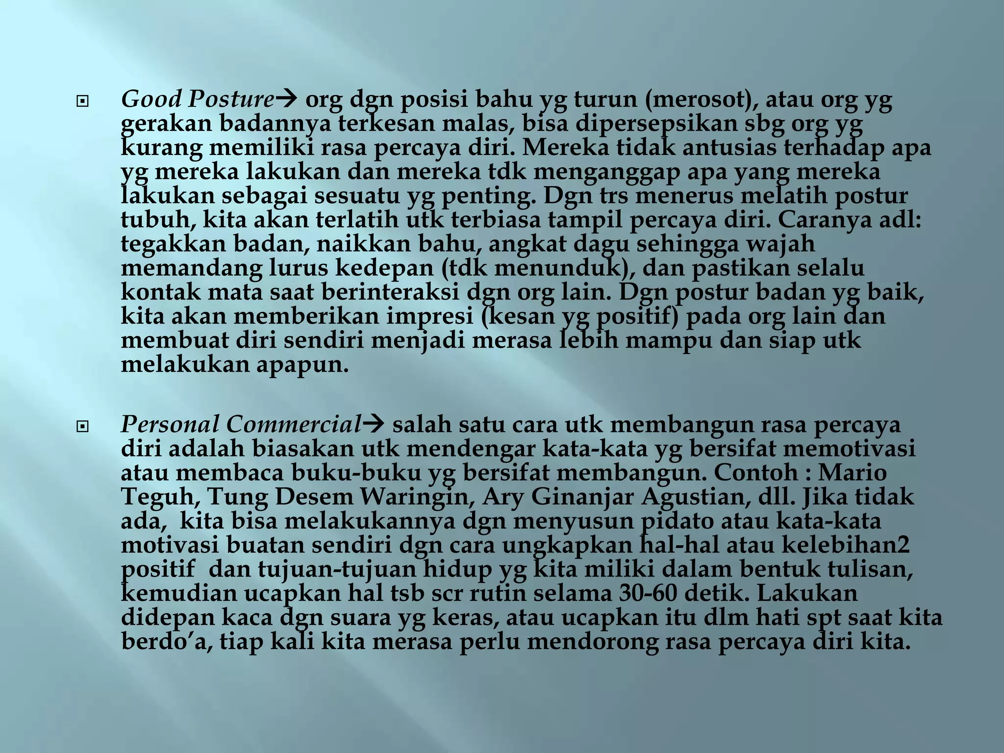 Mengembangkan Kepercayaan Diri | PPTX
