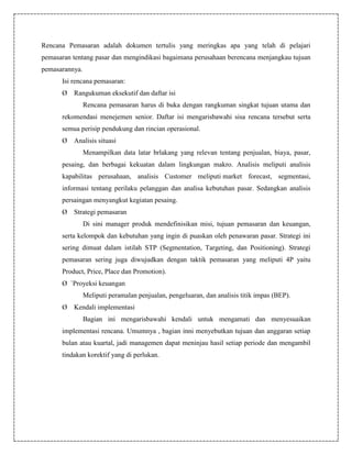 Mengembangkan strategi dan rencana pemasaran | PDF