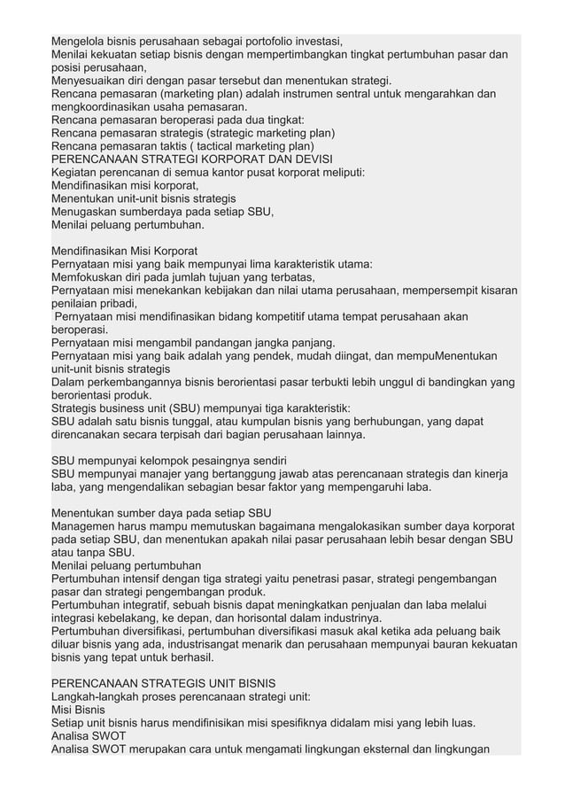 Mengembangkan strategi dan rencana pemasaran | DOC