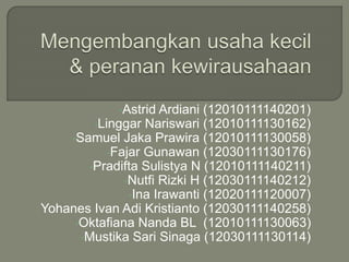 Mengembangkan usaha kecil & peranan kewirausahaan | PPTX