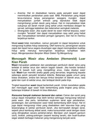 Mengempeskan benjolan wasir dalam yg mengantung | PDF