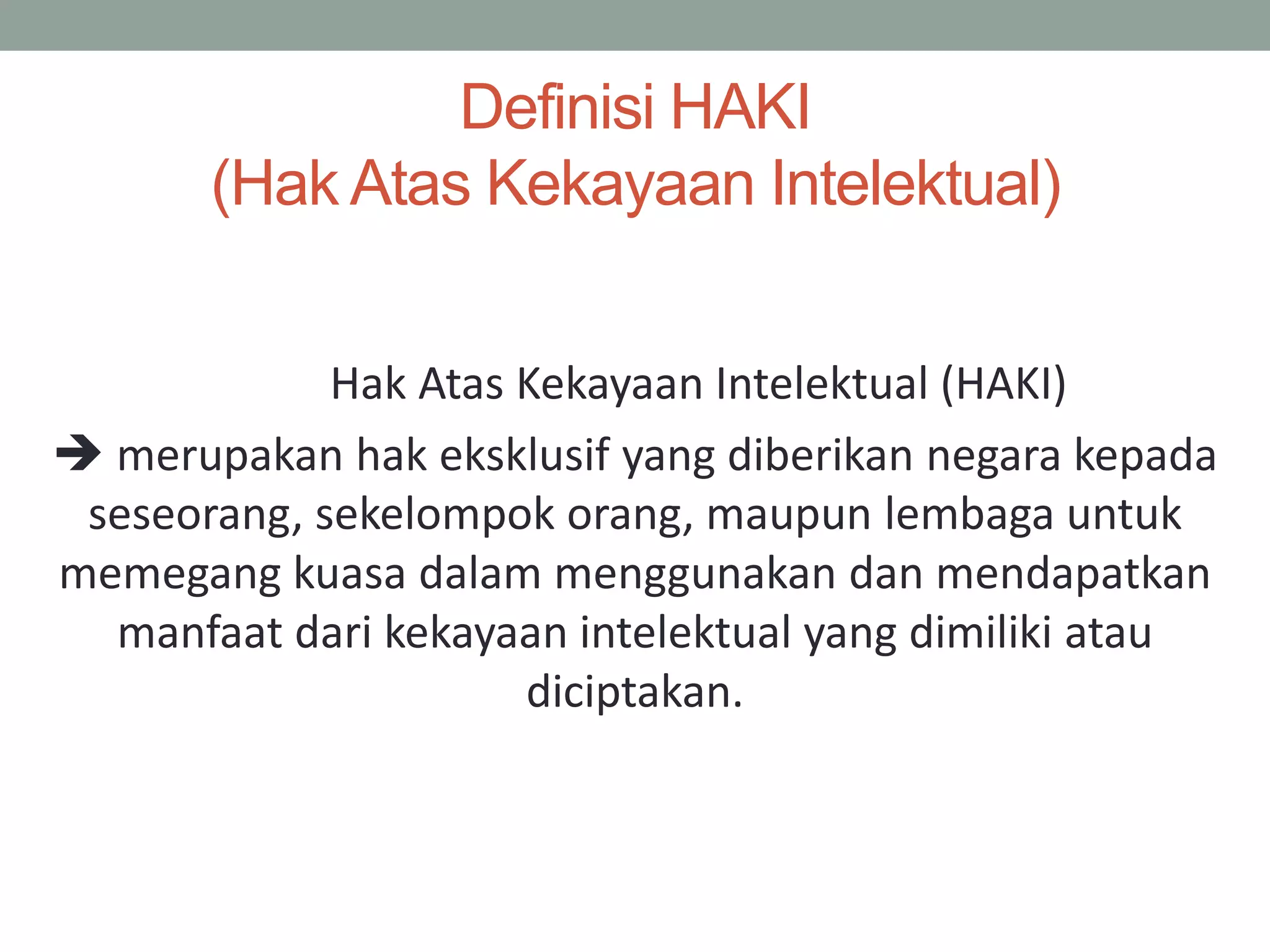 Hak Atas Kekayaan Intelektual | PPT