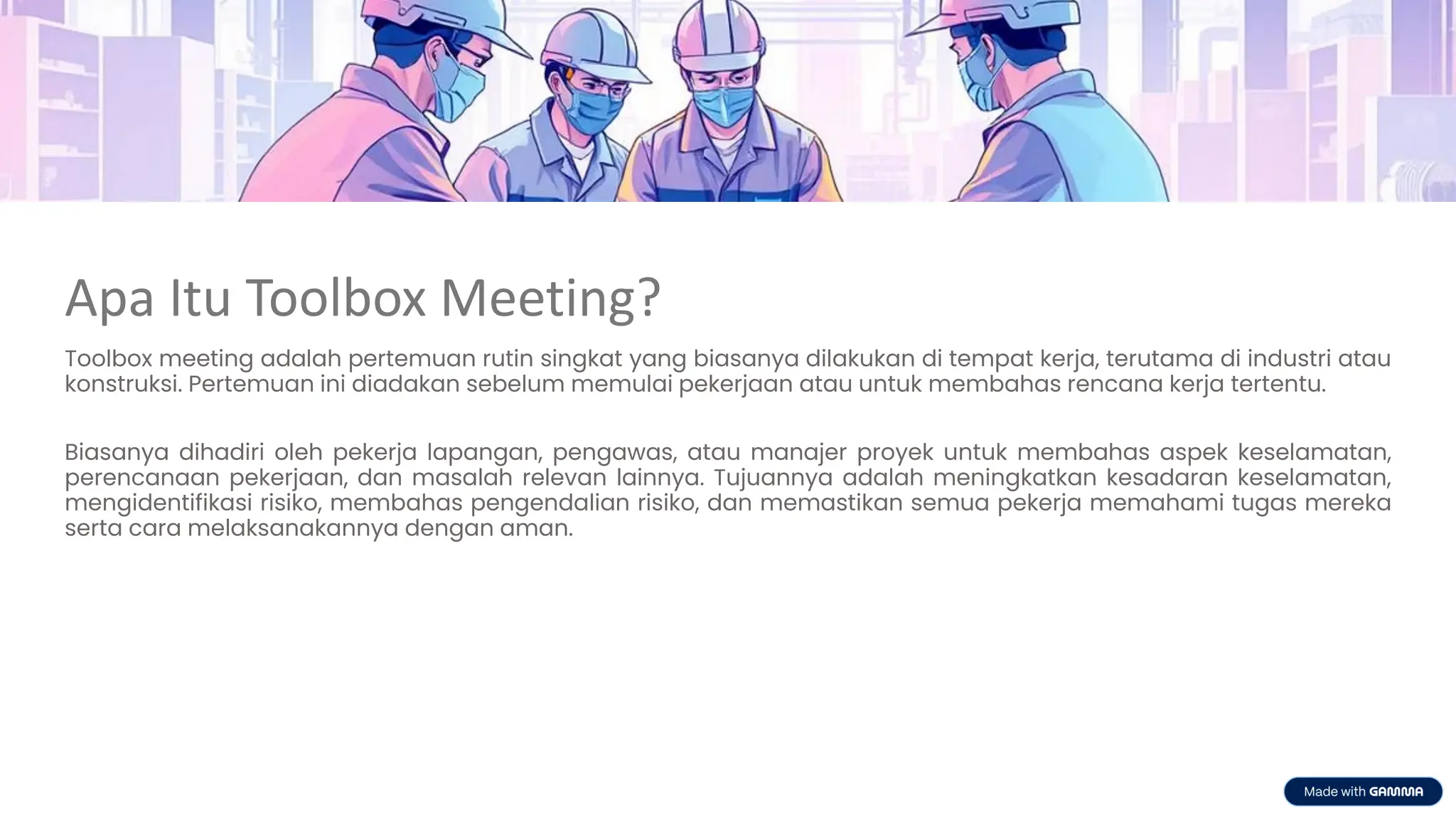 Mengenal Toolbox Meeting Kesehatan dan keselamatan kerja | PDF