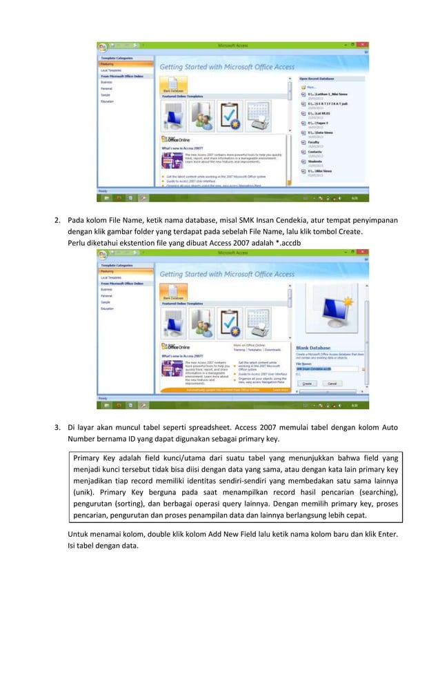 Mengenal access 2007 | PDF
