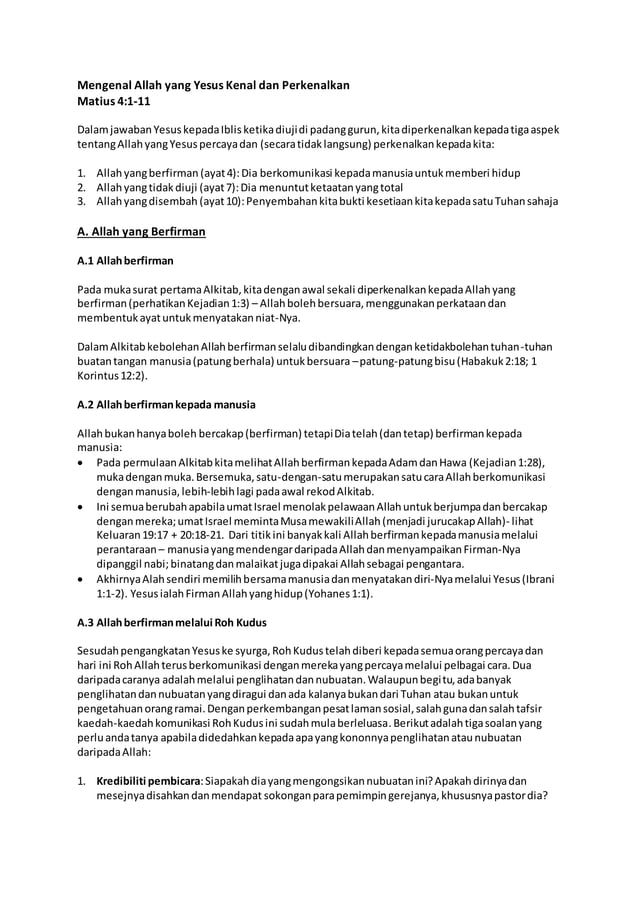 Mengenal Allah - Allah yang Berfirman | PDF