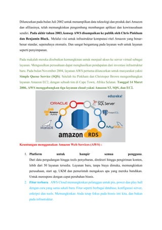 Mengenal amazon web services | PDF