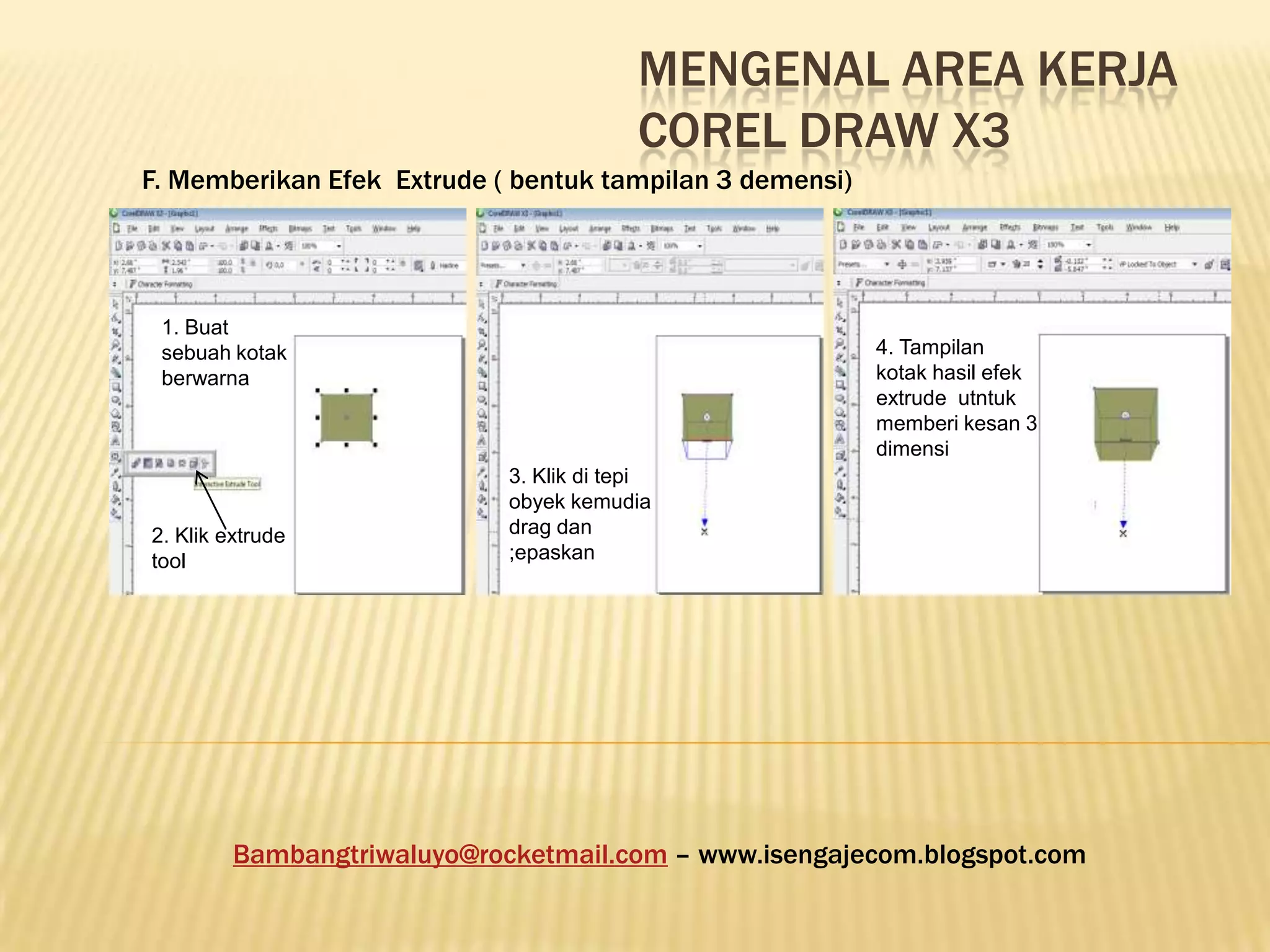 Mengenal area kerja corel draw x3 | PPTX