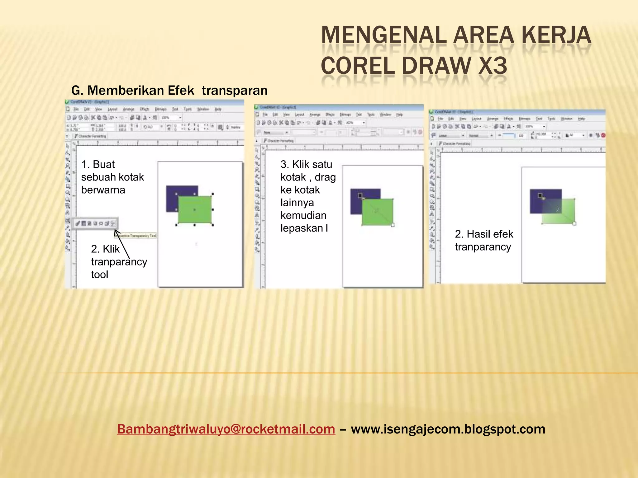 Mengenal area kerja corel draw x3 | PPTX