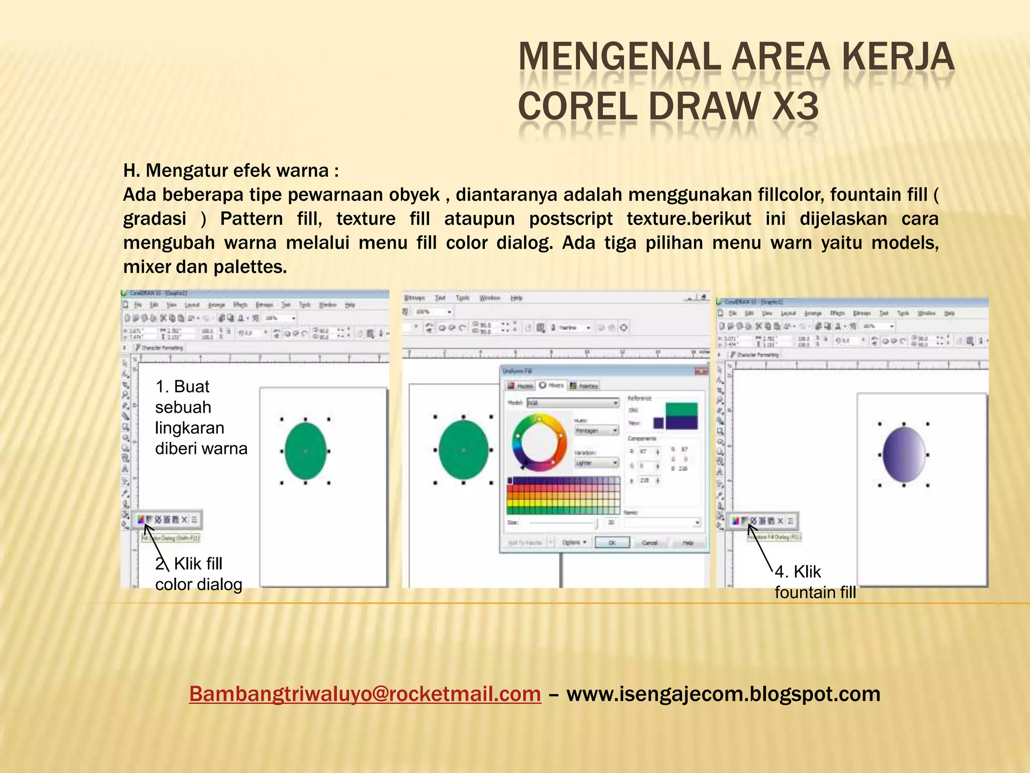 Mengenal area kerja corel draw x3 | PPTX