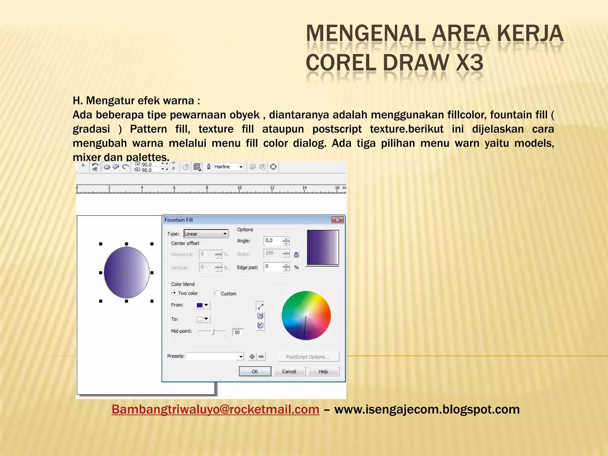 Mengenal area kerja corel draw x3 | PPTX