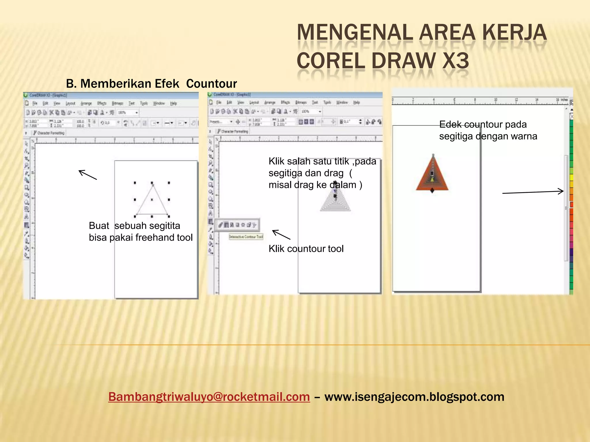 Mengenal area kerja corel draw x3 | PPTX