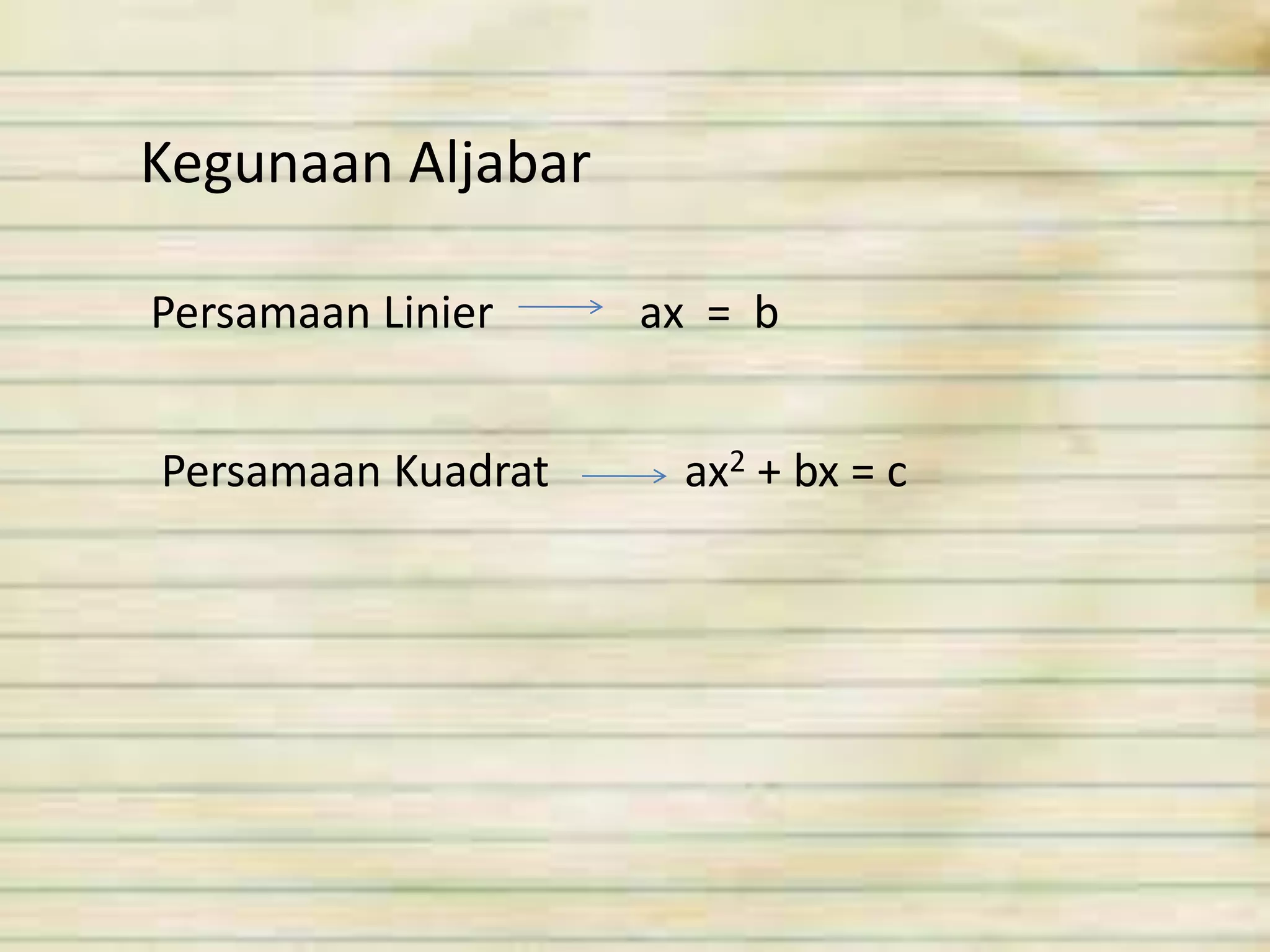 Mengenal Bentuk Aljabar | PPTX