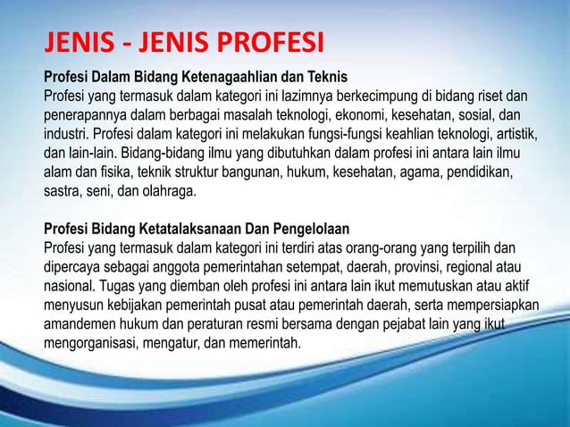 MENGENAL BERBAGAI JENIS PROFESI DI MASYAKARAT.pptx