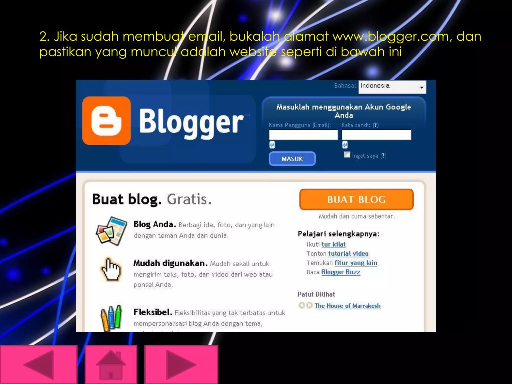 pengertian bloger dan cara membuat nya | PPT