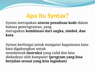 Mengenal C++ koding yang simple dan interaktif bagi siswa sma dan ...