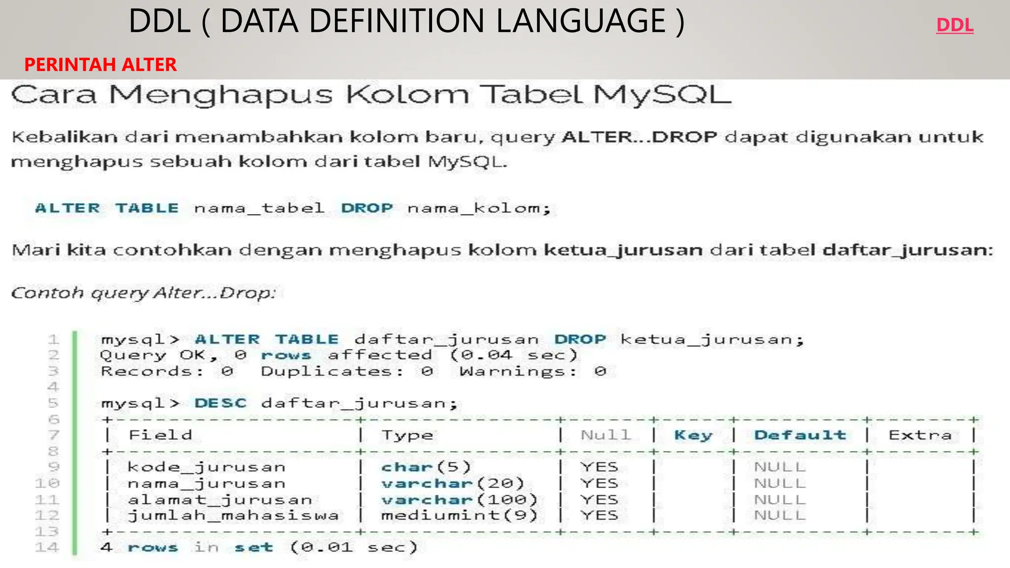 Mengenal DDL, DML dan DCL dalam DATABASE.pptx Mengenal DDL, DML dan DCL dalam DATABASE.pptx